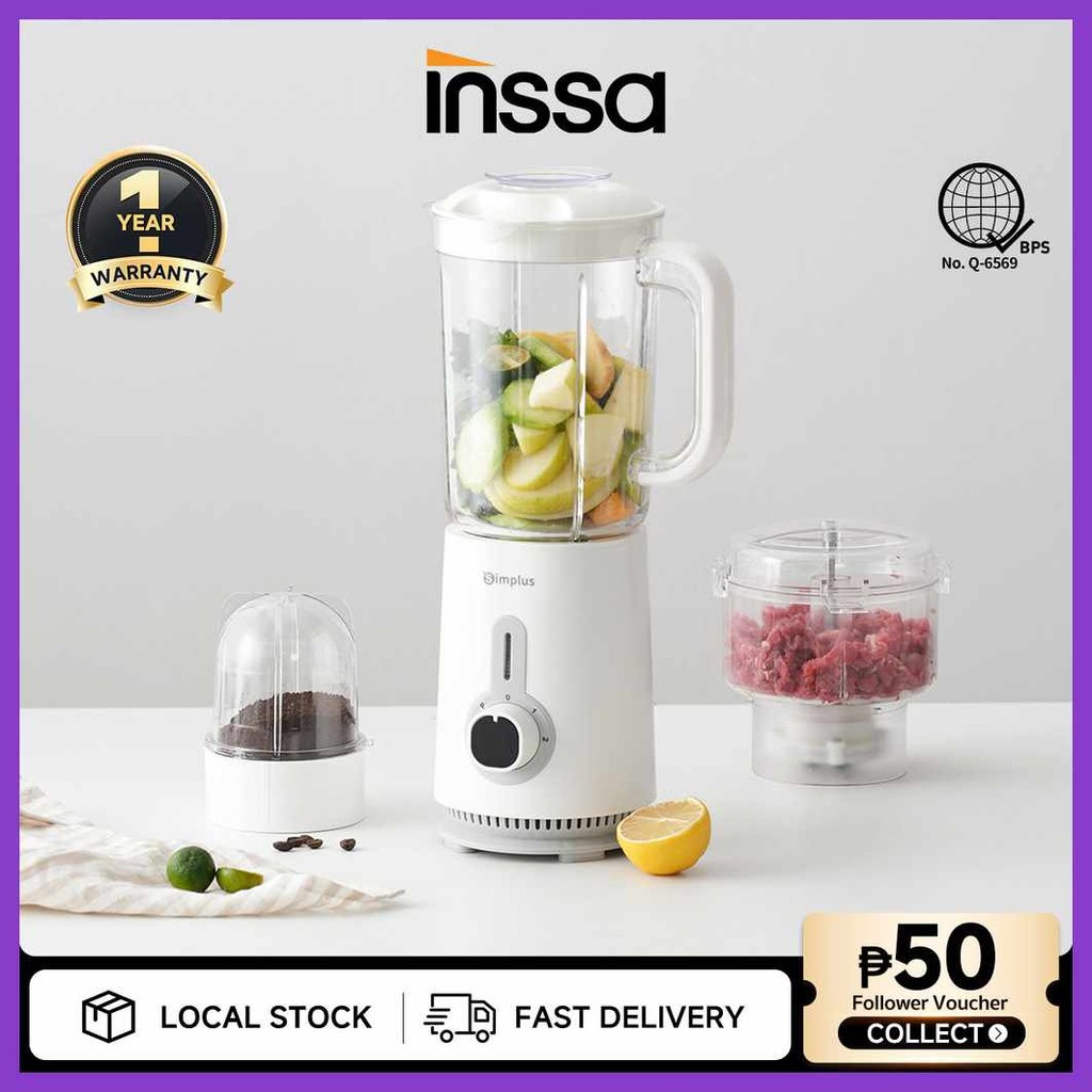 INSSA~Ej^Xt*Simplus_r:Blender%V:3%D:in%e:1%E:Food%c:Processor Juicer Meat Grinder 3 Cups(1250ml ...