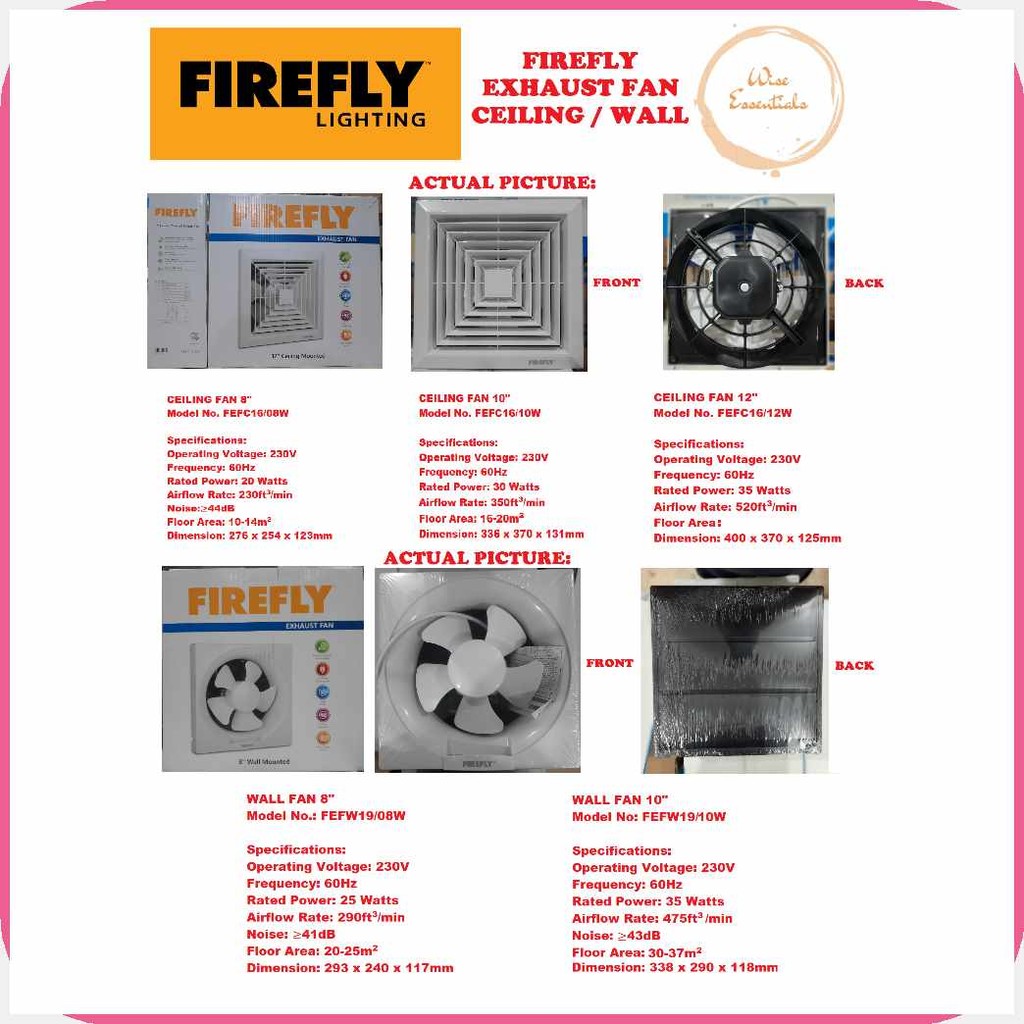 FIREFLY CEILING, WALL Exhaust Fan | Shopee Philippines