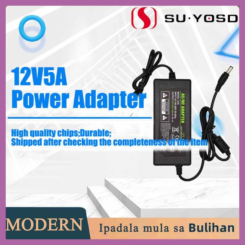 Su-Yosd 12V 5A AC DC CCTV Power Supply Adapter AC/DC ADAPTER DC 12V =5A ...