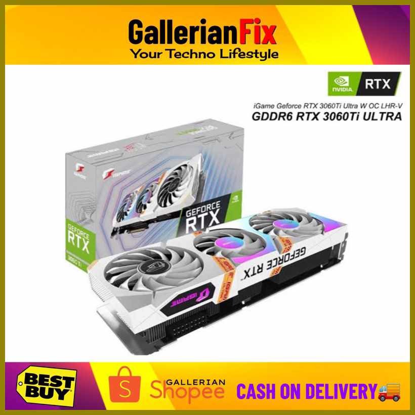 Colorful iGame GeForce RTX 3060 Ti 8GB ULTRA WHITE OC LHR-V used with ...