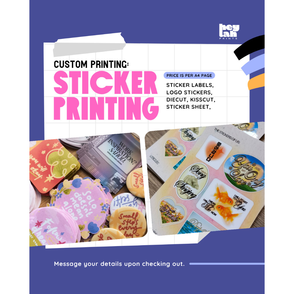 Customized Sticker Printing Waterproof Labels, Logo, Sticker Sheet ...