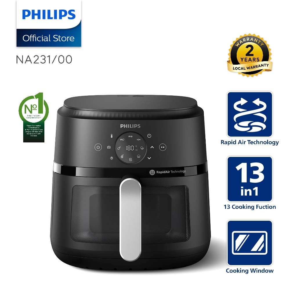 PHILIPS Digital Air Fryer NA231/00 Healthy Low Fat Multi-Cooker 6.2 ...