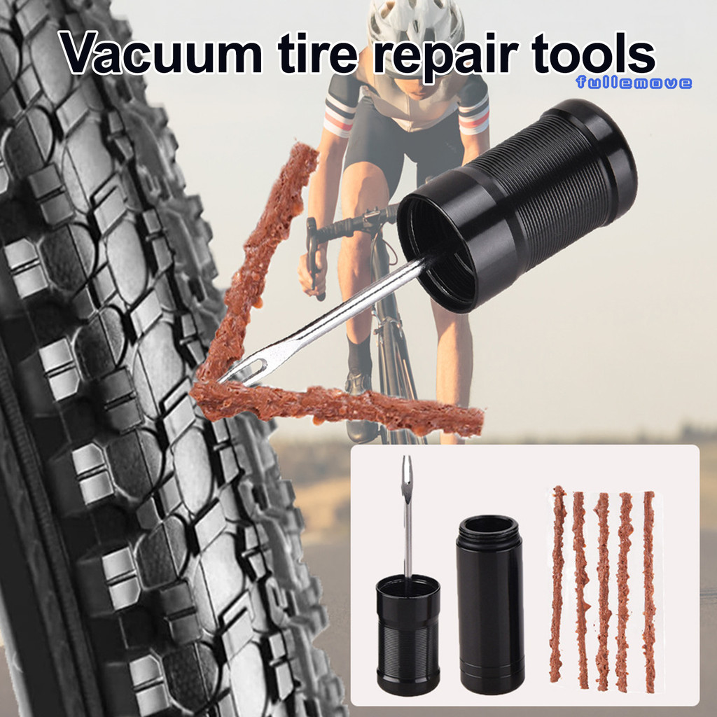 Fullemove 1 Set Bicycle Tubeless Tire Repair Kit with 5 Bacon Strips ...