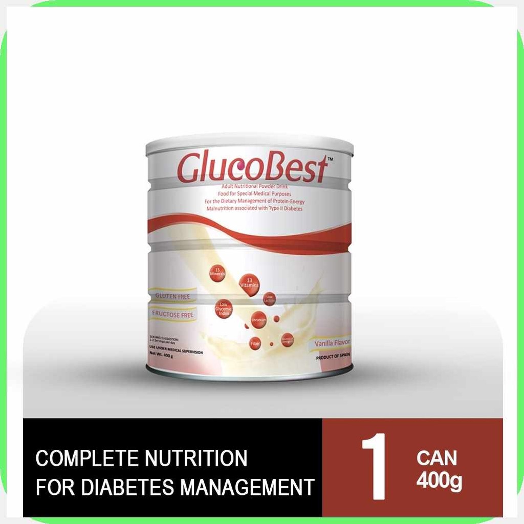 Glucobest Vanilla 400g Can (For Diabetes Nutrition) - Milk Powder for ...