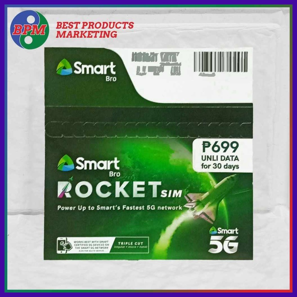 SmartI)Bro&r&Rocket&sim&(Unli&data&for&30days) | Shopee Philippines