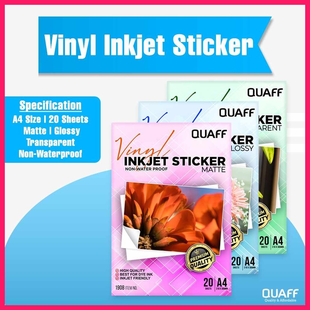 QUAFF'Tc/Vinyl}T>Inkjet)c>Sticker)sl>A4)PW>Size)ey>(Glossy)Zm>/)SY ...