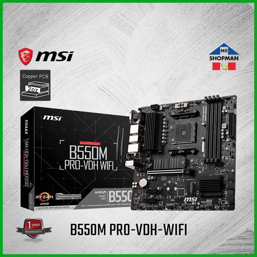 MSI^rN~B550M#iO|PRO=E|VDH=V|WIFI=Ts}Motherboard | Shopee Philippines