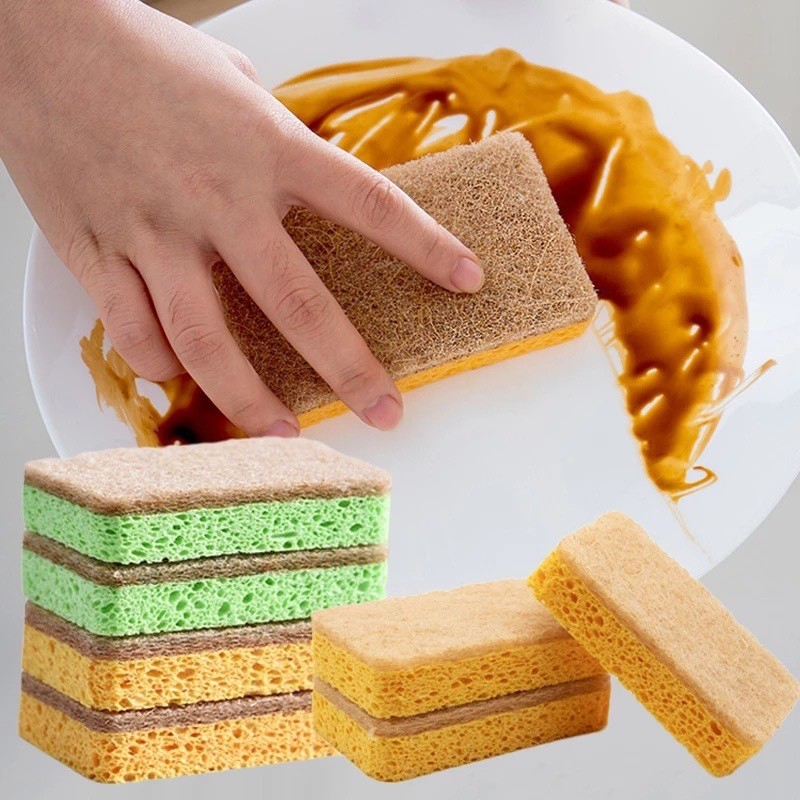 100%~LJ(Compostable}xg/Dishwashing^H$Sponge^w$Eco-Friendly^m ...