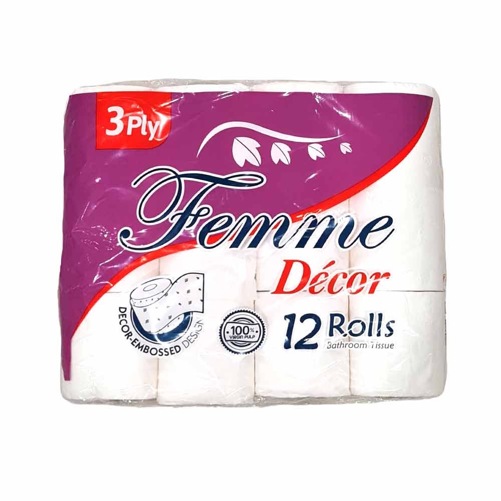 Femme Bathroom Tissue 450'S 3 Ply 12 Rolls | Shopee Philippines