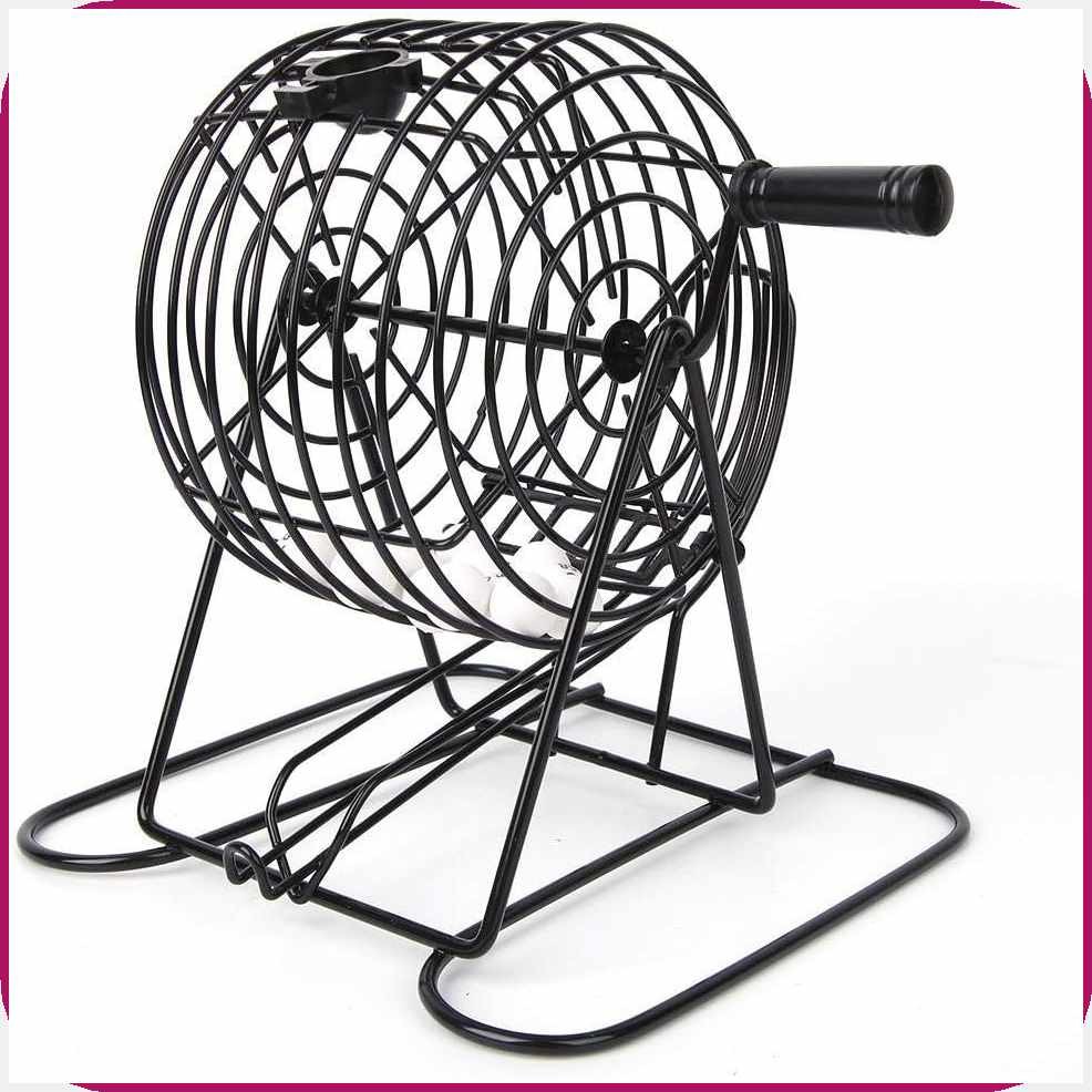 Bingo Game Set - 8-Inch Metal Cage with Plastic Masterboard Bingo Balls ...