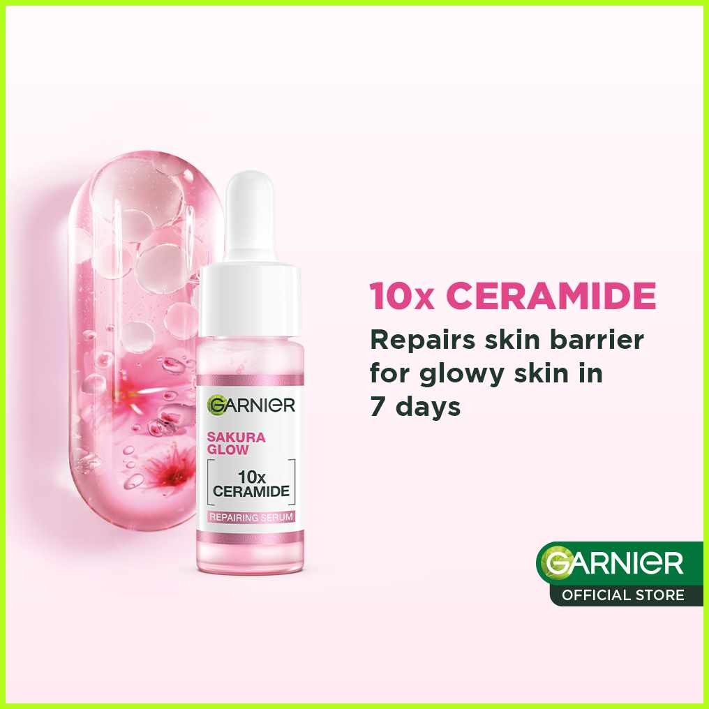 Garnier!YF+10x.aW#Fp)Ceramide]zx#Hyaluronic]Sf#Acid]vU#Sakura]vQ#Glow ...