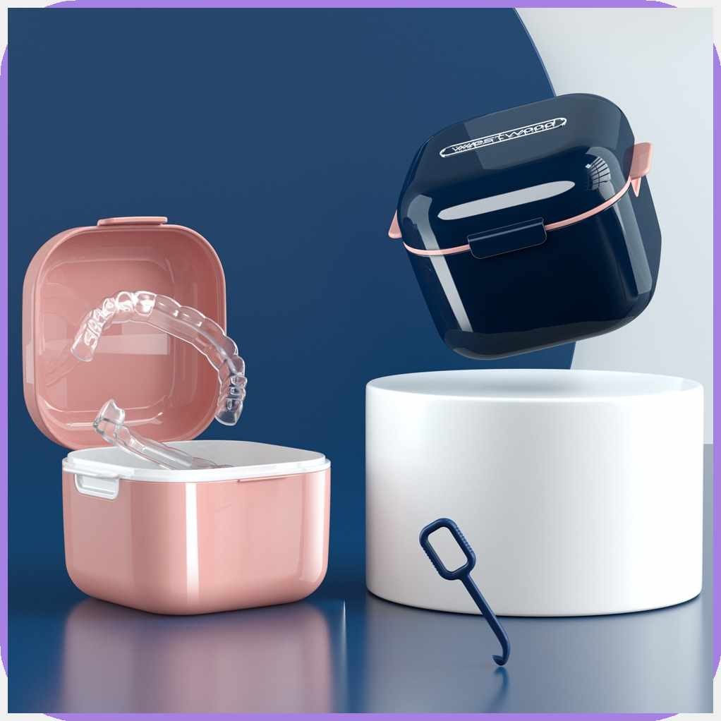 Denture]dN+Storage`wa;Box&Portable&Soaking&Tooth&Invisible&Braces'Dn