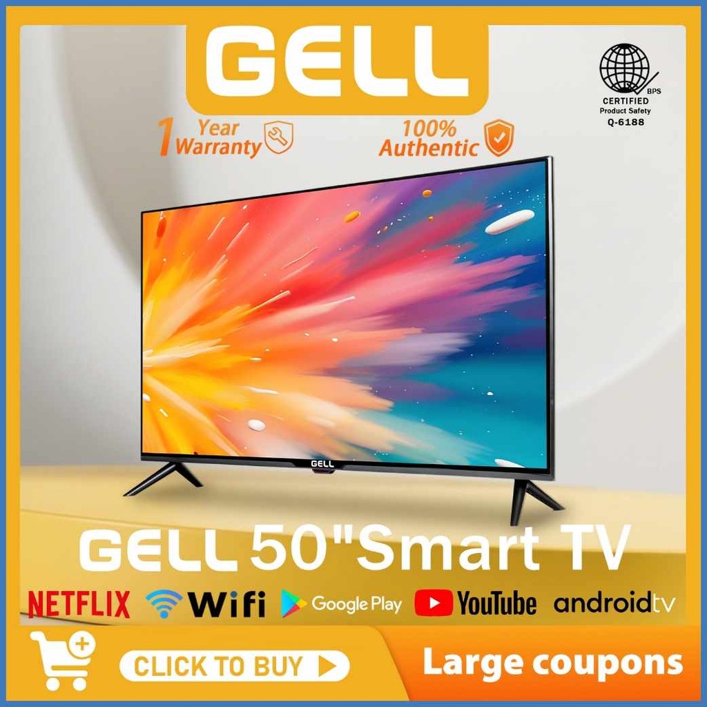 Gell Smart TV 50 Inch LED 43 Inch Android Smart TV Flat Screen ...