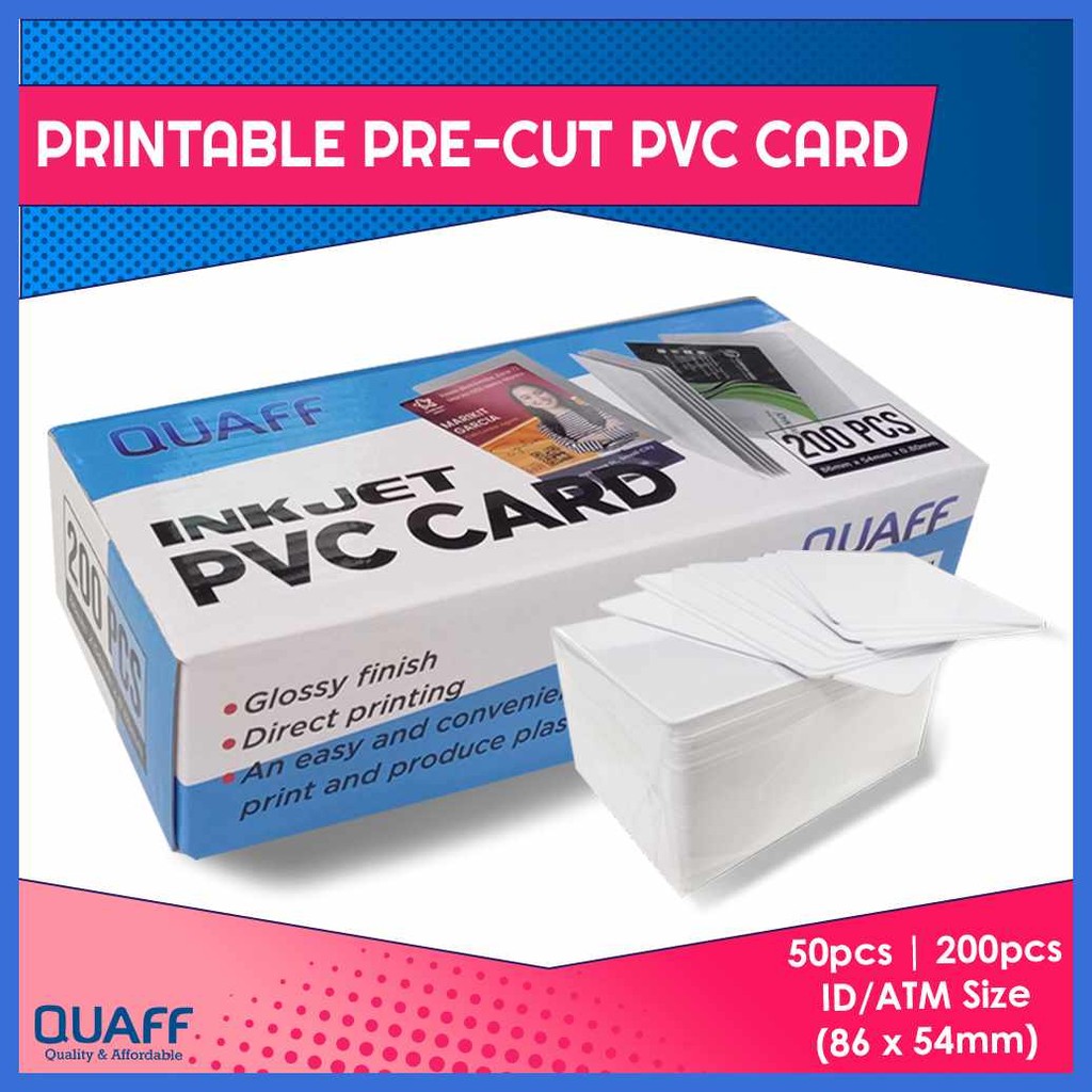 QUAFF Printable PVC Pre-Cut Cards for Direct ID Printing | Shopee ...