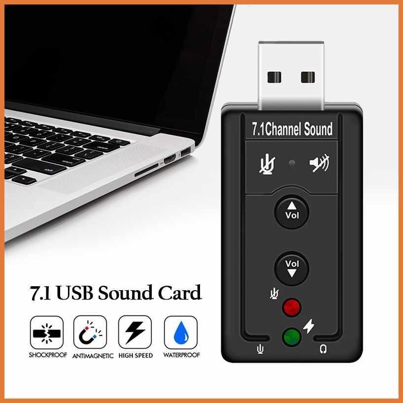 USB External 7.1 Sound Card USB to Audio 3.5mm Headphone Adapter for PC ...