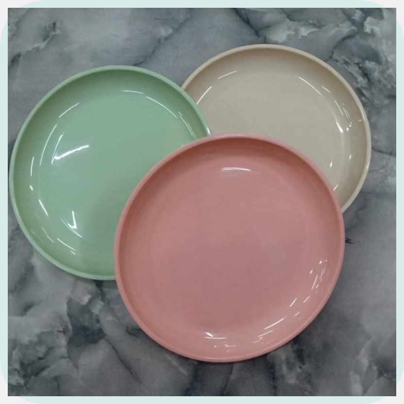 12 pcs. Wheat Straw Reusable Plastic Plates (Dinner Plates) | Shopee ...