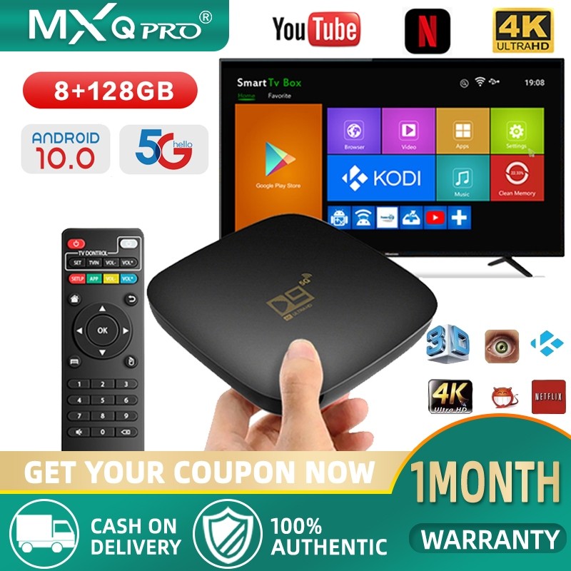 D9 mxq pro tv box 4k 5g 8gb 128gb android smart digibox tv box for tv ...