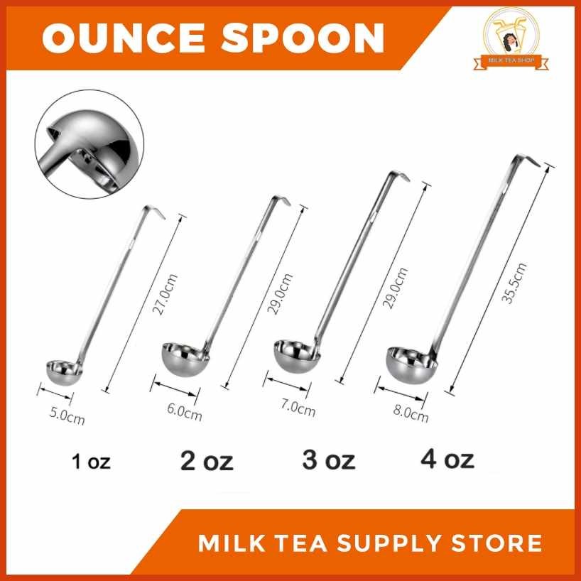Ounce Spoon Stainless Steel Long Handle Hook Soup Spoon Milk Teap Pearl ...