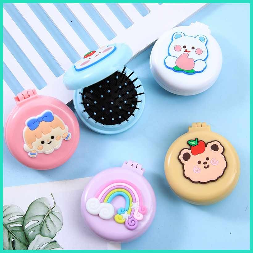 TODAY MARKET Cute Design Mini Hair Brush Foldable Compact Hair Brush ...