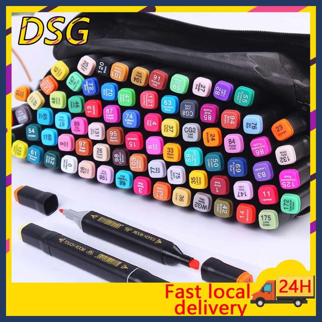 80PCS Marker Pen Color Set Highlighter Set Large Capacity Alcohol ...