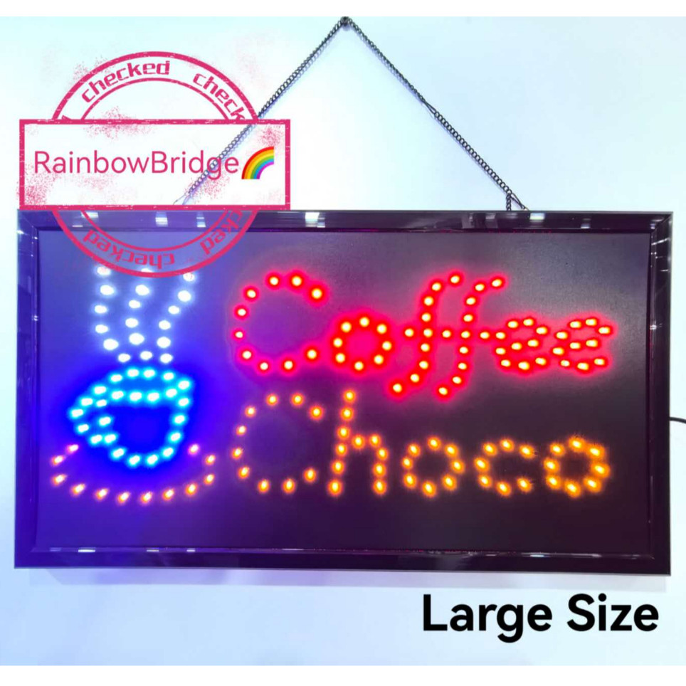 CUPS COFFEE CHOCO - RAINBOW BRIDGE LED SIGNAGE (New-Small-Large) #SIZE ...
