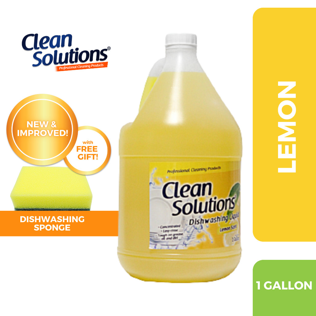 Clean Solutions Dishwashing Liquid Fresh Lemon 1 Gallon | Shopee ...