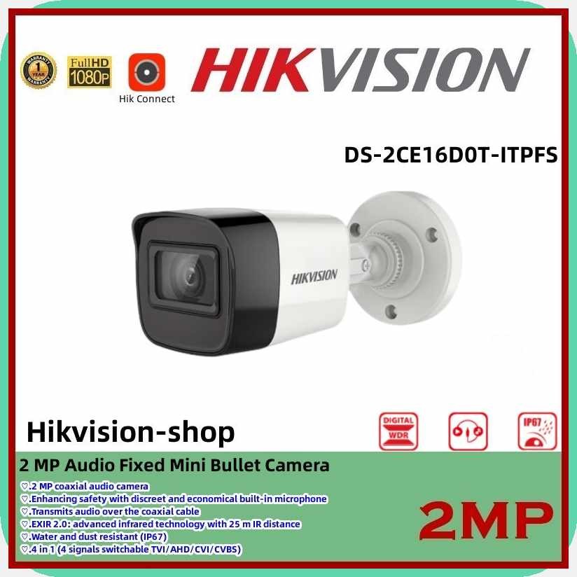 Hikvision=bQ?2MP@r&p`Smart;o`IR;j`High;k`quality;H`;C`Built-in mic CCTV ...