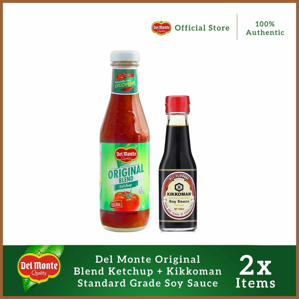 Del Monte Original Blend Ketchup 320g Bottle & Kikkoman Standard Grade ...