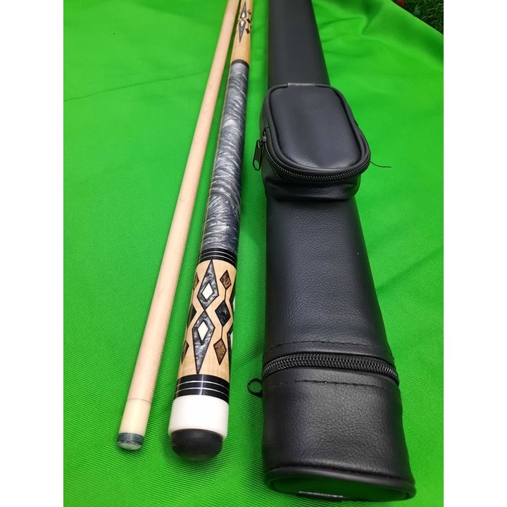 * Gray Pampanga Inlays Designed Billiard Cue Stick with 1x1 Leather ...
