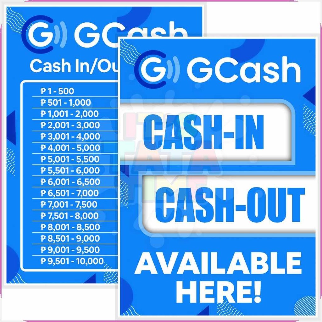 GCash)e#Cash-in.TC]Cash-out/dt^Rates/cT^Signage | Shopee Philippines