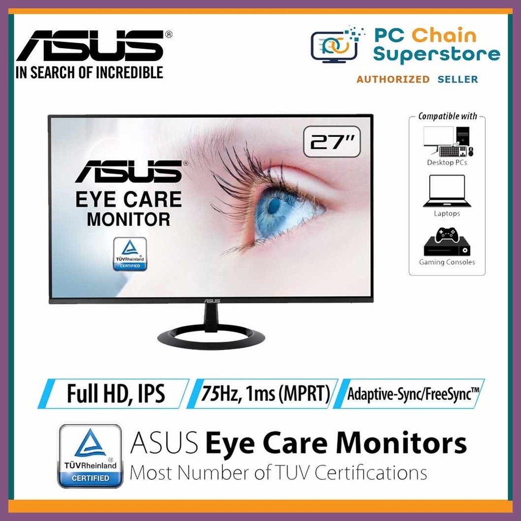 ASUS=b*VZ27EHE+tb`Eye&Care&Ultra-slim%Yj:Monitor%Do:–%OC;27&inch Full ...