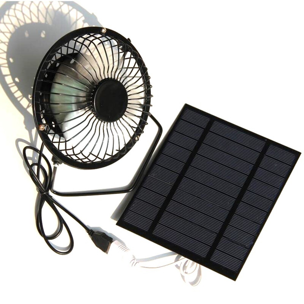 [HT]Portable USB Solar Fan With Solar Panel Powered Fan 5W 5V Solar ...