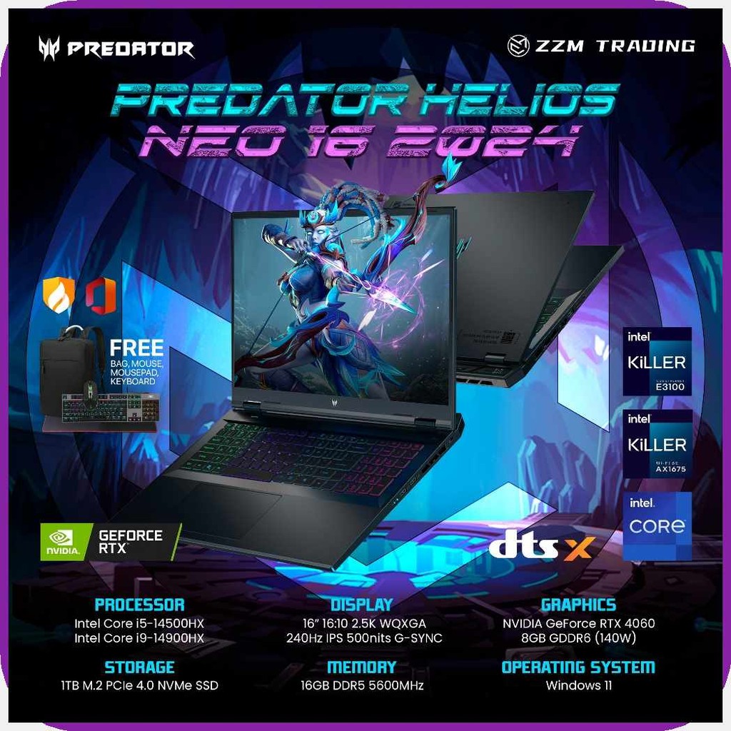 Acer%R|Predator>OB`HeliosUoNeo-zE16-Tz2024-Co14th-MoGen-Uti5/i9 RTX4060 ...