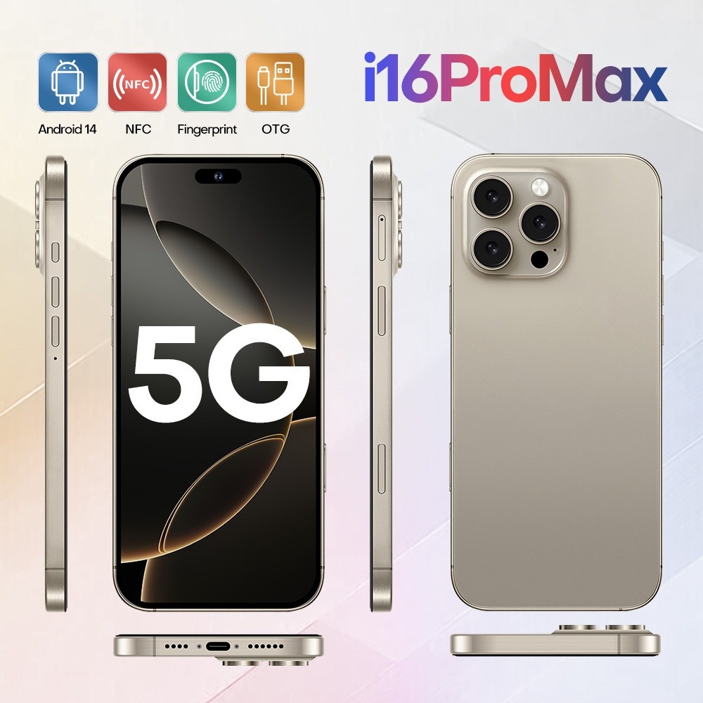 Original I16 PRO MAX Cellphone 16GB+1TB 6.8 Inch full Display Android ...
