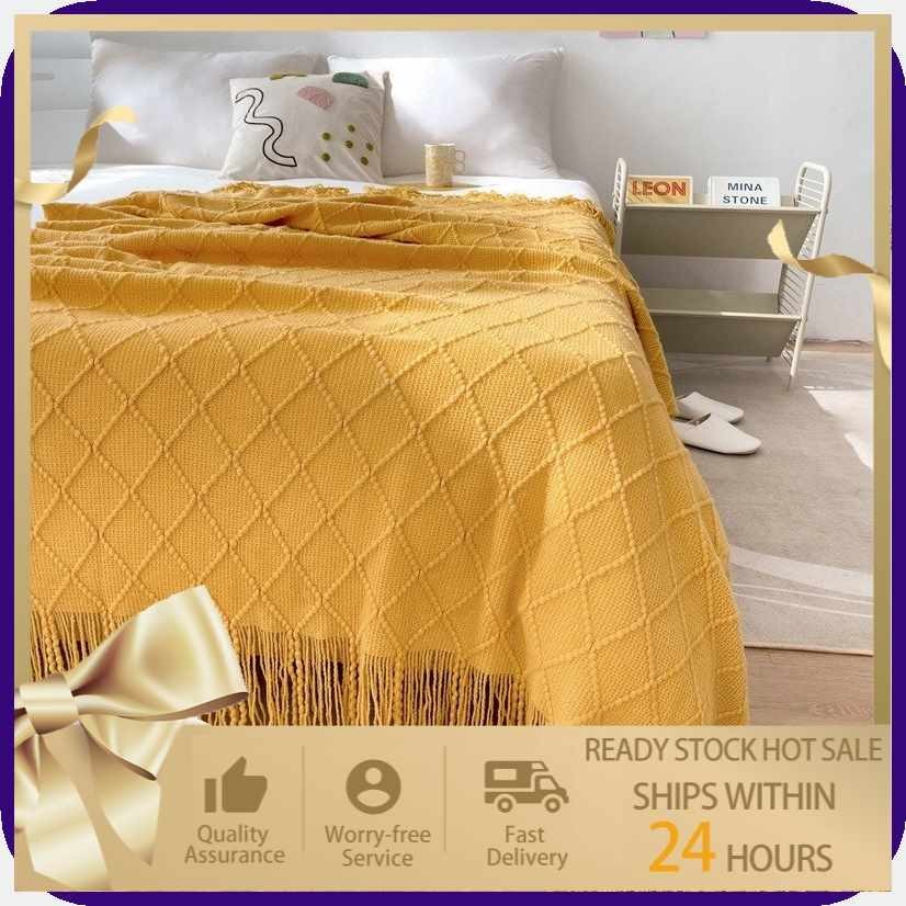 Nordic Knitted Throw Thread Blanket On The Bed Sofa Plaid Travel Tv Nap ...