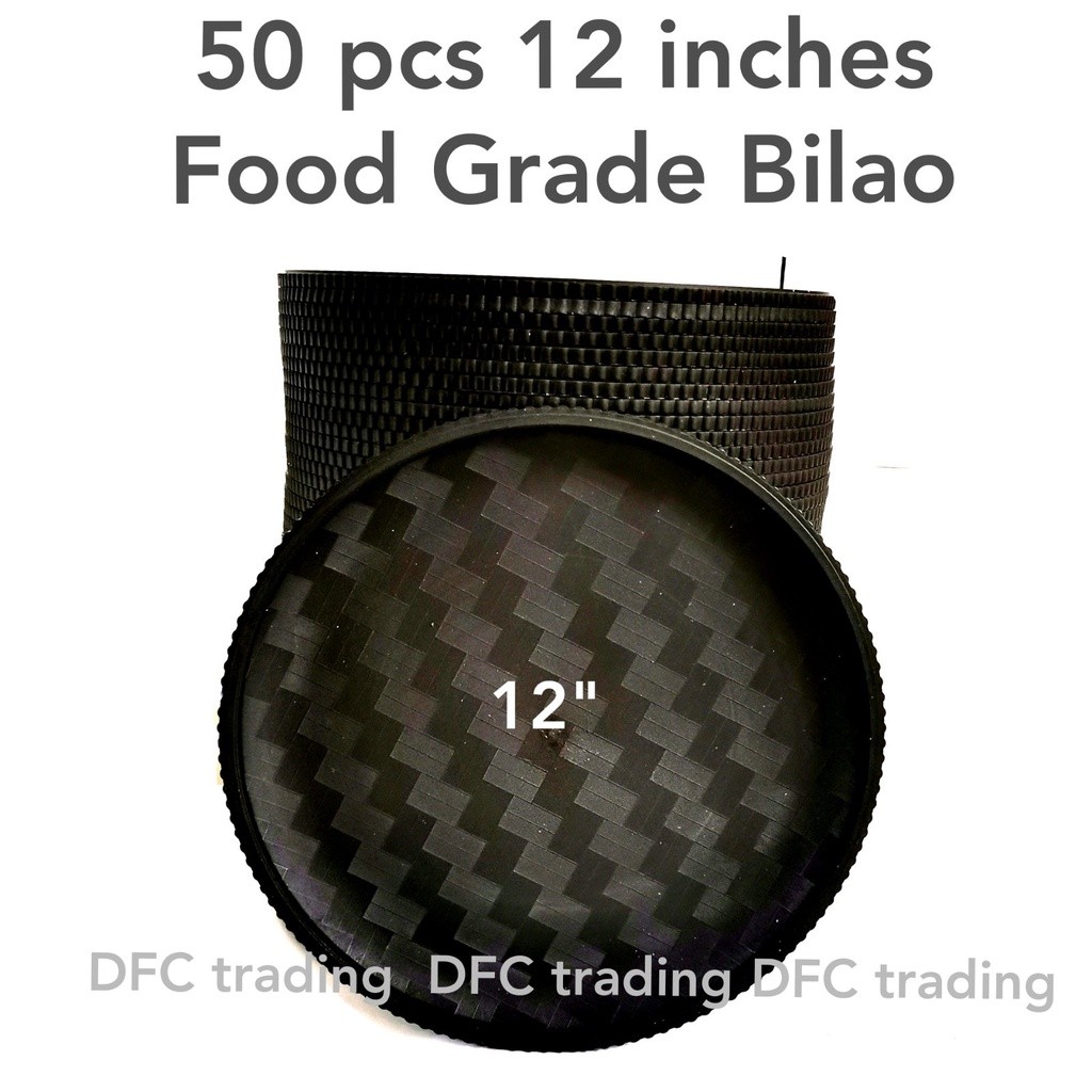 50PCS 12 Food Grade Black Plastic Bilao Reusable Round Bilao made of ...