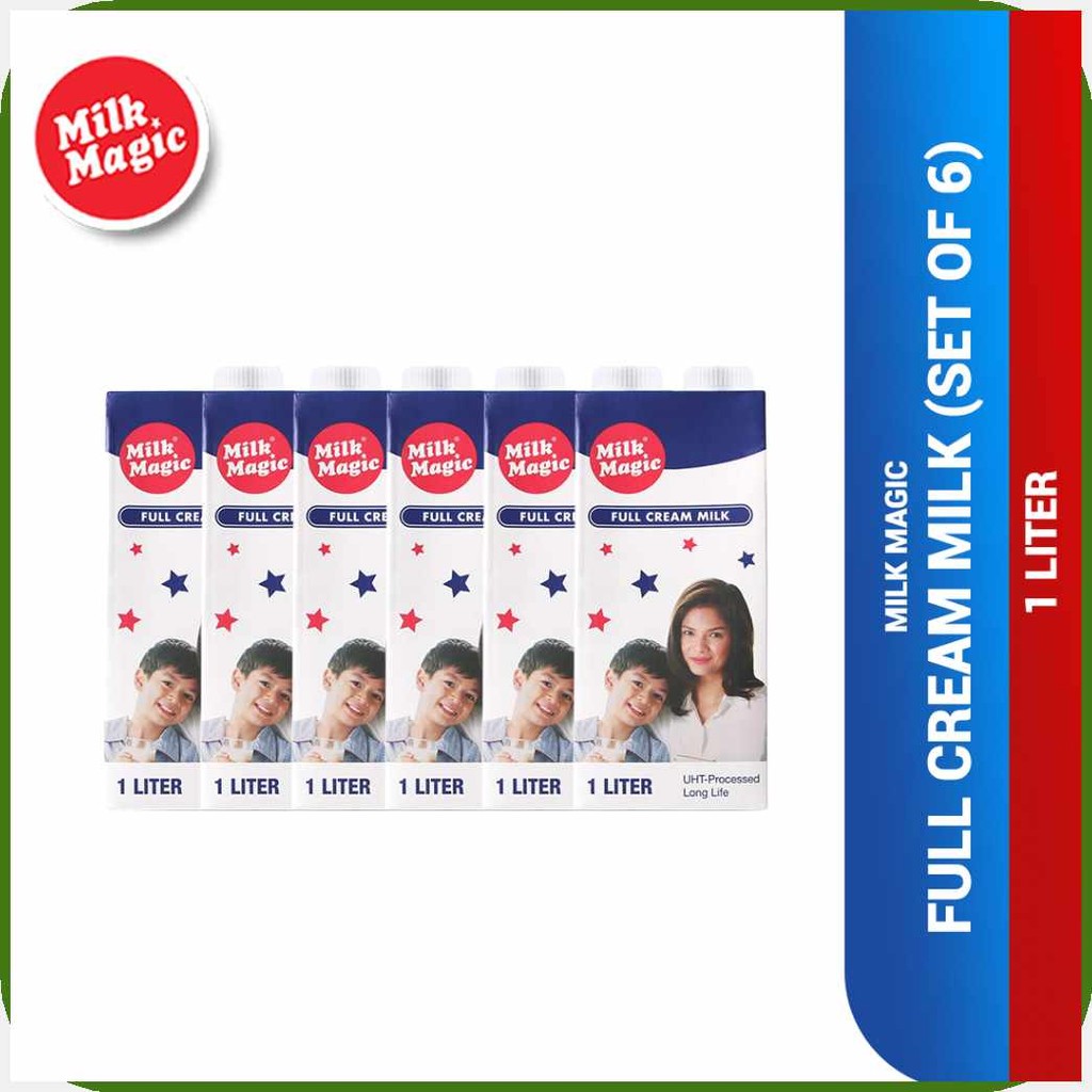 Milk Magic - Full Cream Milk 1 Liter (Set of 6) - EXP Date: November 18 ...