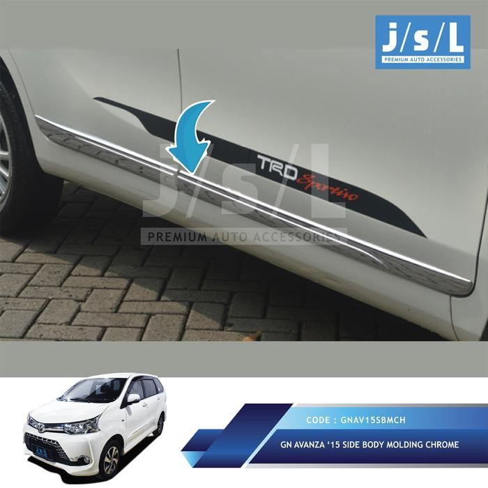 ORIGINAL Grand New Avanza Side Body List JSL/Side Body Molding Chrome ...