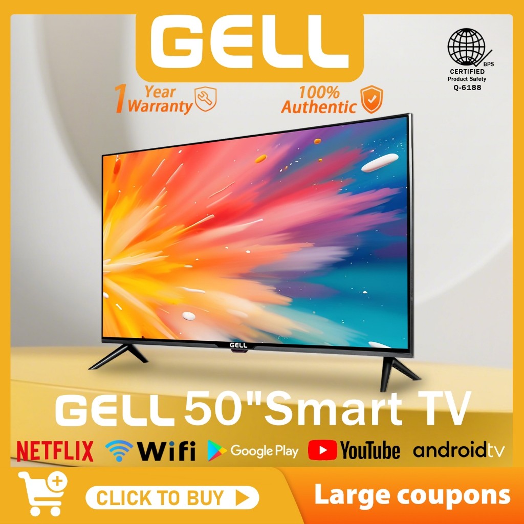 Gell Smart TV 50 Inch LED 43 Inch Android Smart TV Flat Screen ...