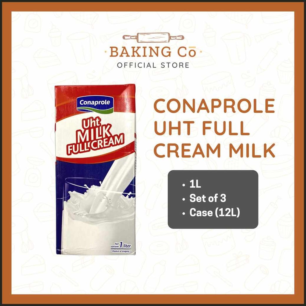 Conaprole UHT Full Cream Milk - 1L/Twin pack/Bundle (set of 3) | Shopee ...