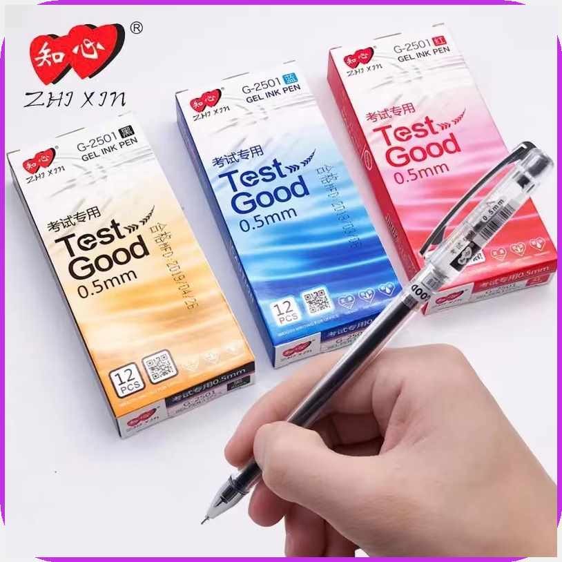 12pcs/set 3 Colors Gel Pen Test Good High Capacity Black Gel Ink Pens 0 ...