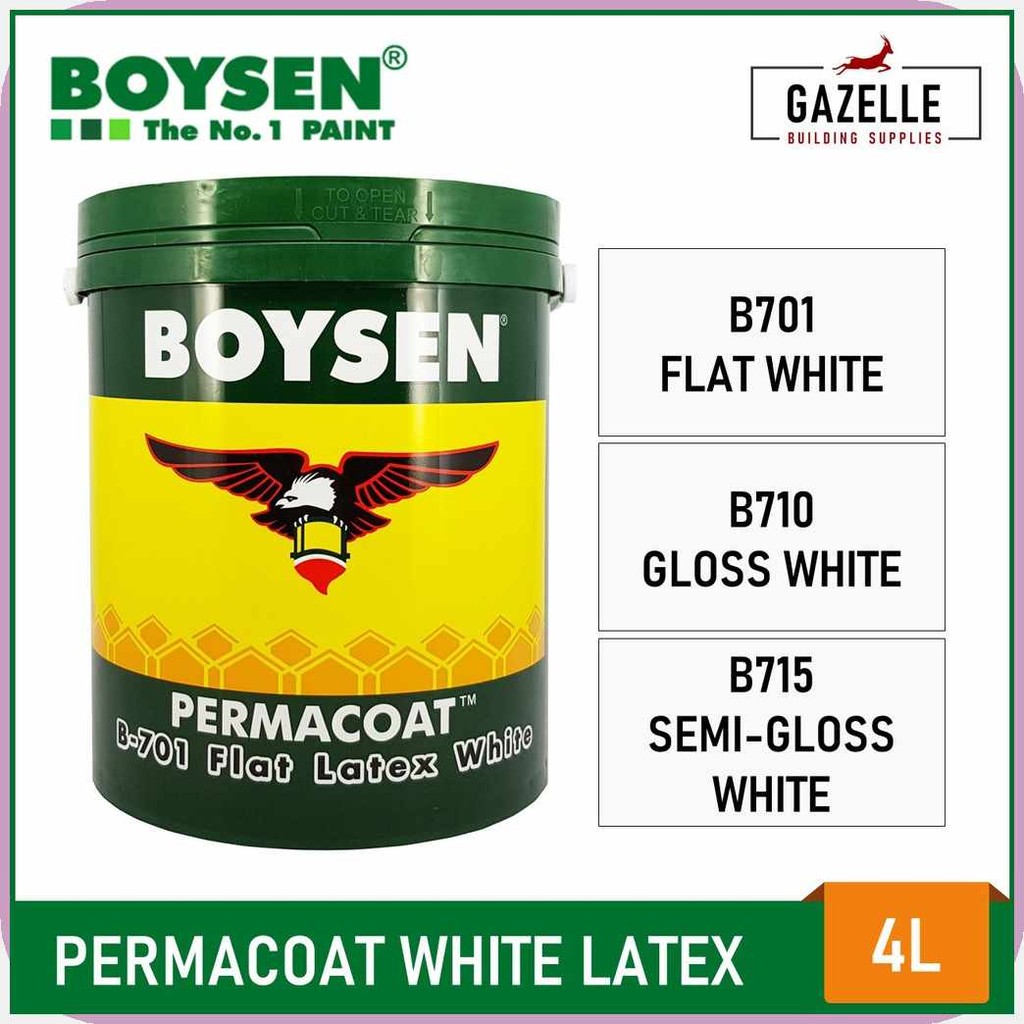 Boysen White Latex Paints Gallon (4L) for Concrete and Stone | Shopee ...