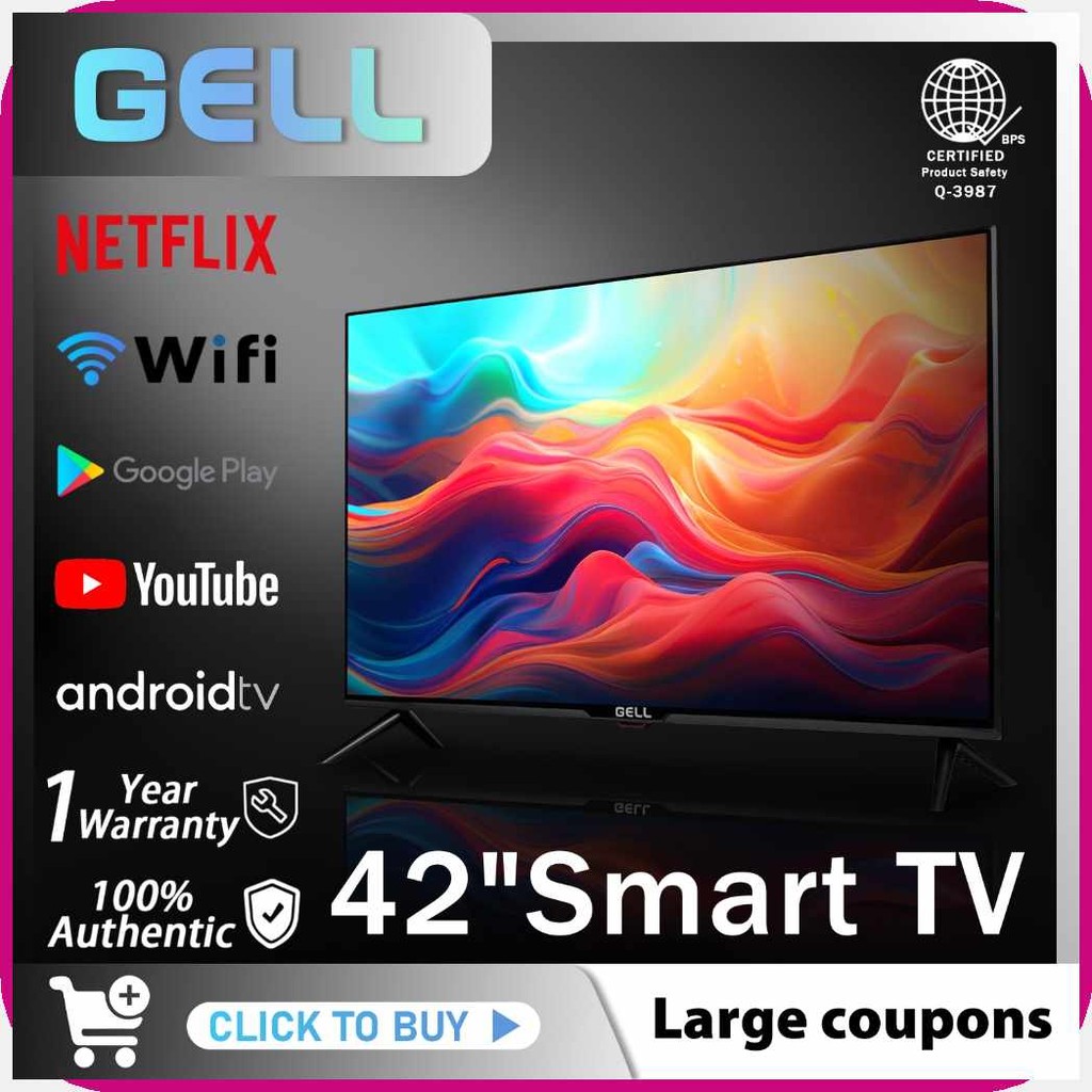 GELL 42 Inch Smart TV 50 Inches Android Smart LED TV FHD Multiport ...