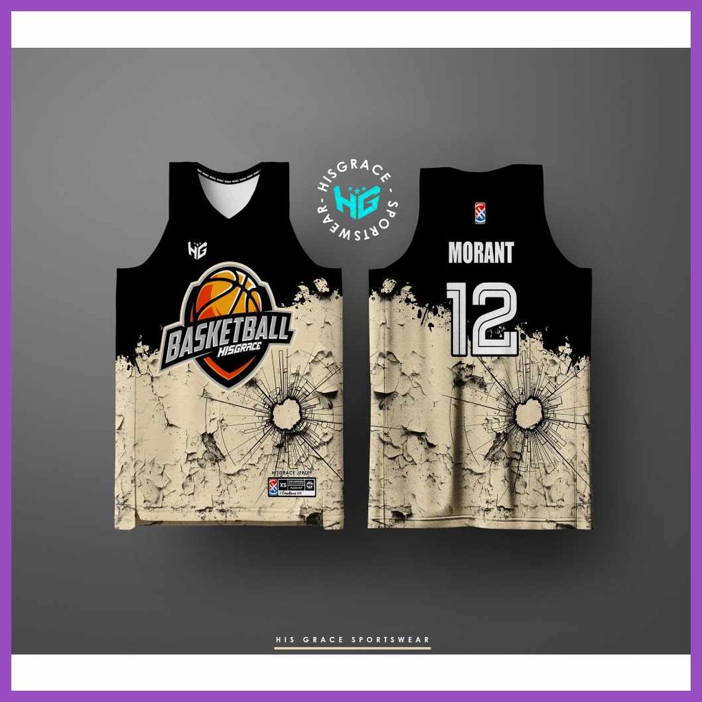 134 HG BLACK BROWN BASKETBALL CONCEPT JERSEY FULL SUBLIMATION | Shopee ...