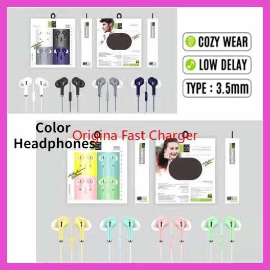 Original Wired Earbuds True Stereo Earphones 3.5mm Color Headphones ...