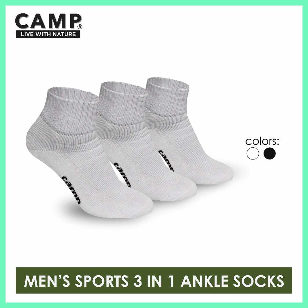 Camp>Ye`w@Men's+p@c@D@z@eF@KB Cotton Thick Sports Ankle Socks 3 pairs ...