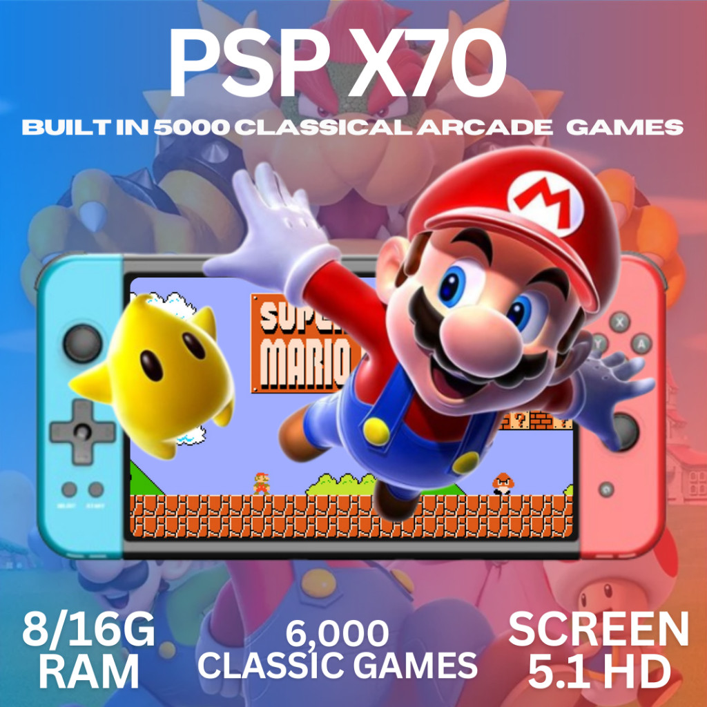 PSP X7/X12/X70 5.1 inch Support NES Retro Game Handheld Retro Game ...