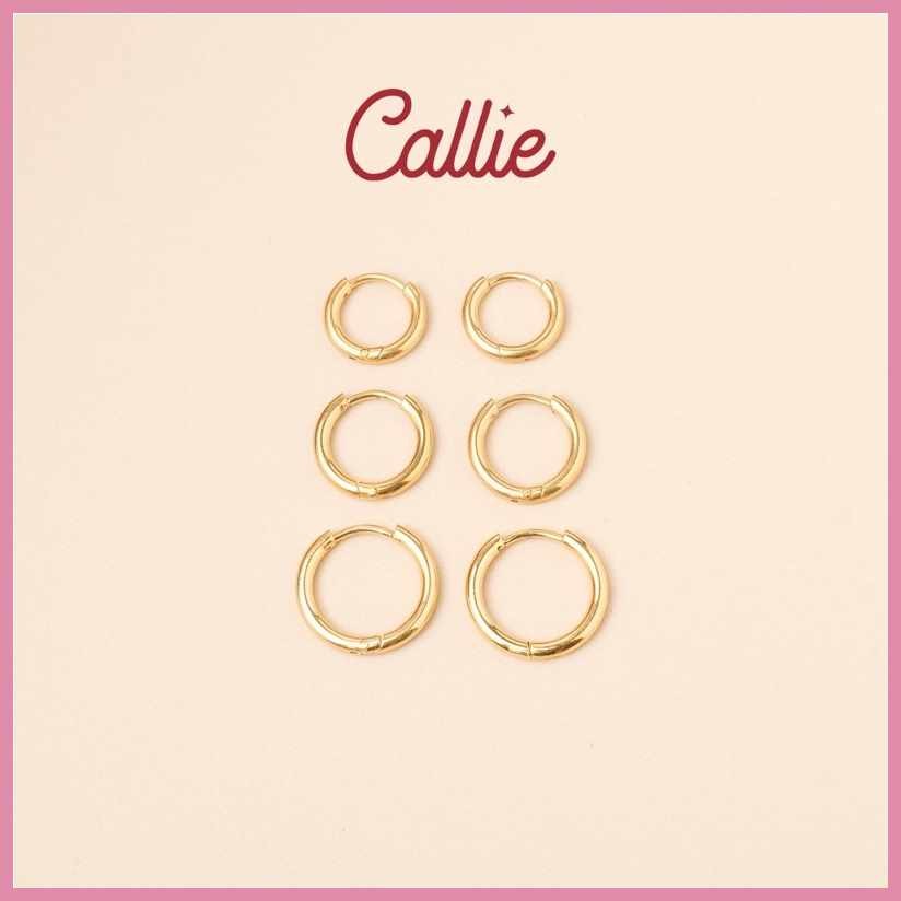 Callie-Qw:Stainless=W%Steel@r+Basic!e,Y+G+c+m+Hoop Earrings (SOLD AS ...