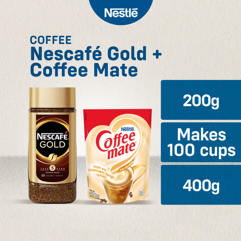Nescafe Gold Instant Coffee 200g + Coffee Mate Coffee Creamer 400g ...