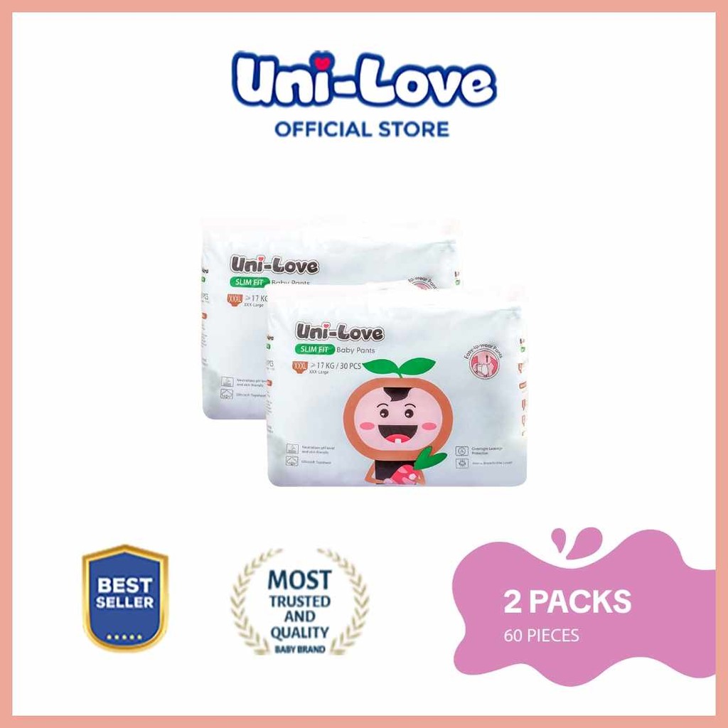 UniLove Slim Fit Baby Pants 30's (XXX-Large) 30's Pack of 2 | Shopee ...